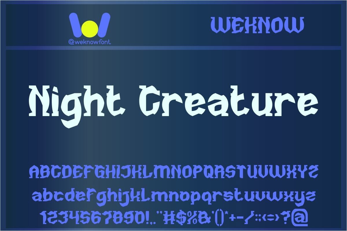 Night Creature Light шрифт | Shrift.pro